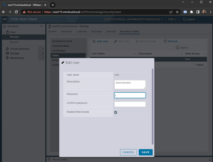 How to Reset ESXi Root Password – vmcloud.pl